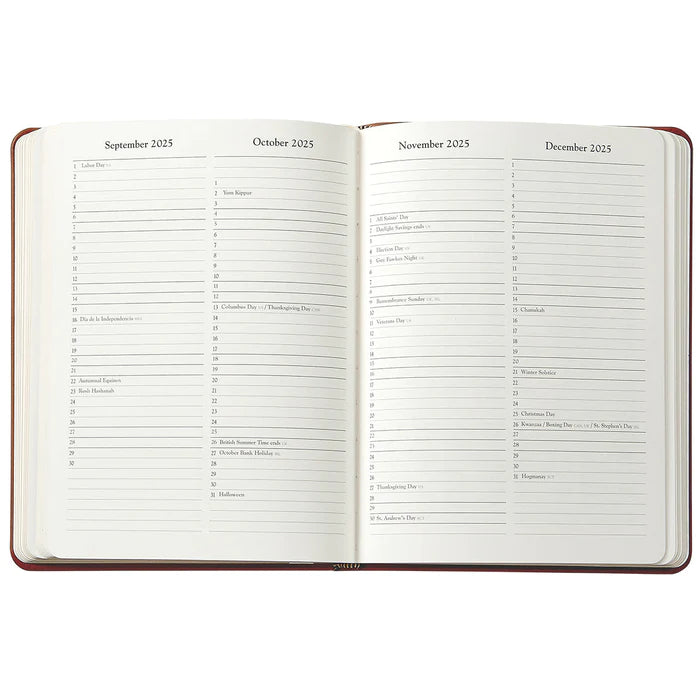 Graphic Image - 2024 Desk Diary - British Tan Traditional Leather ...