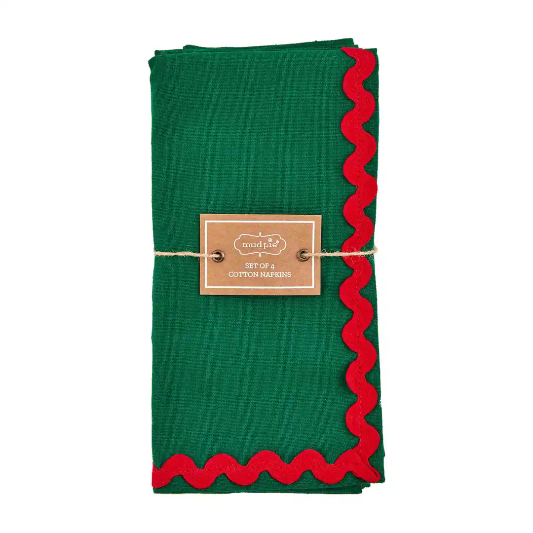 Mud Pie - Ric Rac Napkin - Green – Sunset & Co.