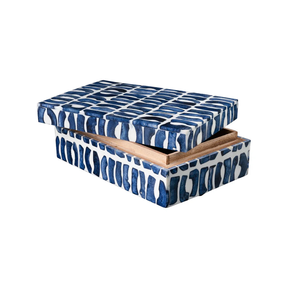Abigails - Navy Blue Bone Inlay Decorative Box – Sunset & Co.