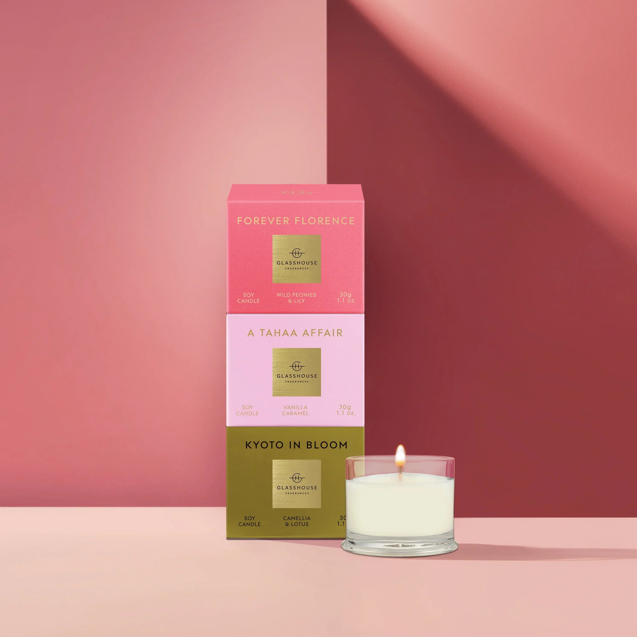 Glasshouse Fragrances - Scented Soy Candle Gift Trio Set – Sunset & Co.