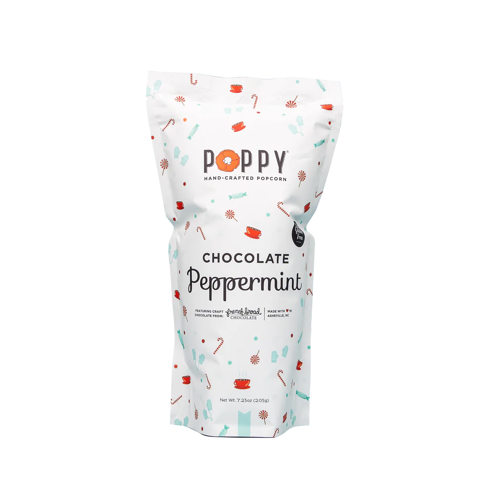 Poppy Handcrafted Popcorn Chocolate Peppermint Market Bag – Sunset & Co.
