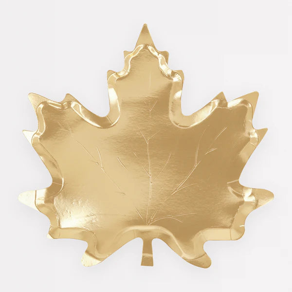 Meri Meri Gold Maple Leaf Plates – Sunset & Co.