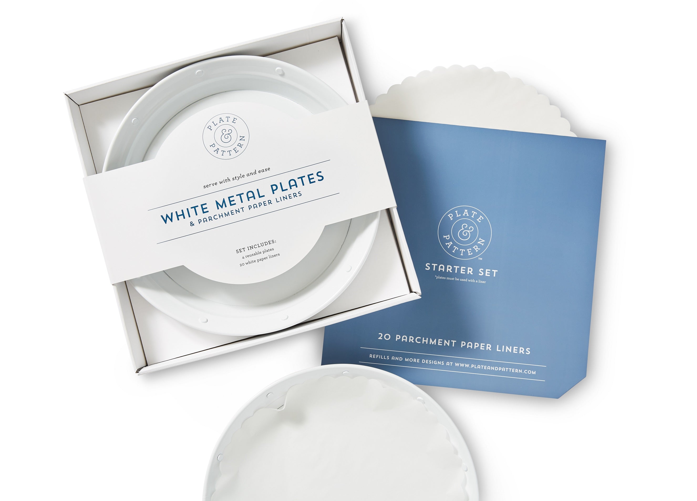 Plate & Pattern - White Metal Plates – Sunset & Co.