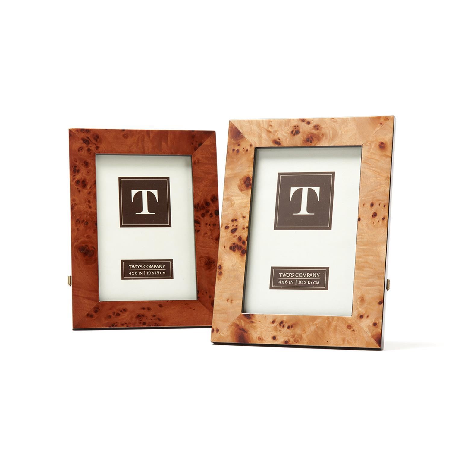 Two's Company - Burled Wood Picture Frame - 4x6" – Sunset & Co.