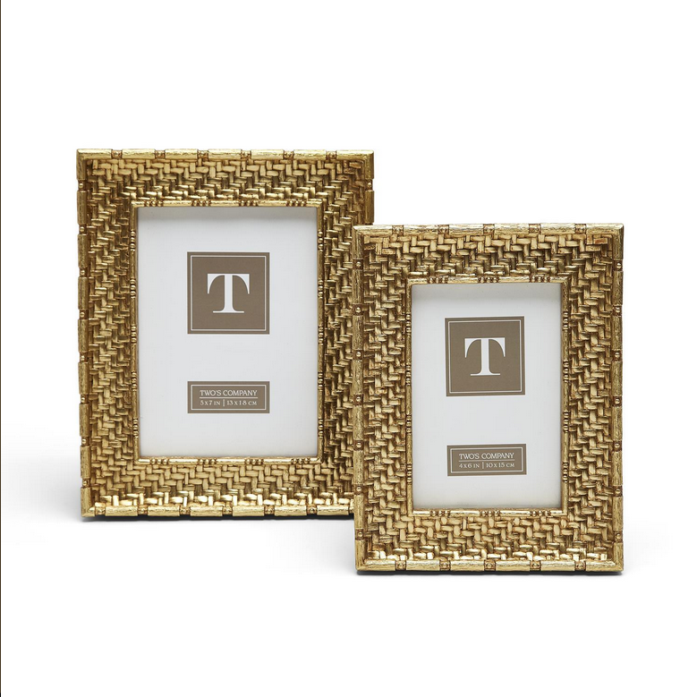 Two's Company - Gold Weave Photo Frames – Sunset & Co.