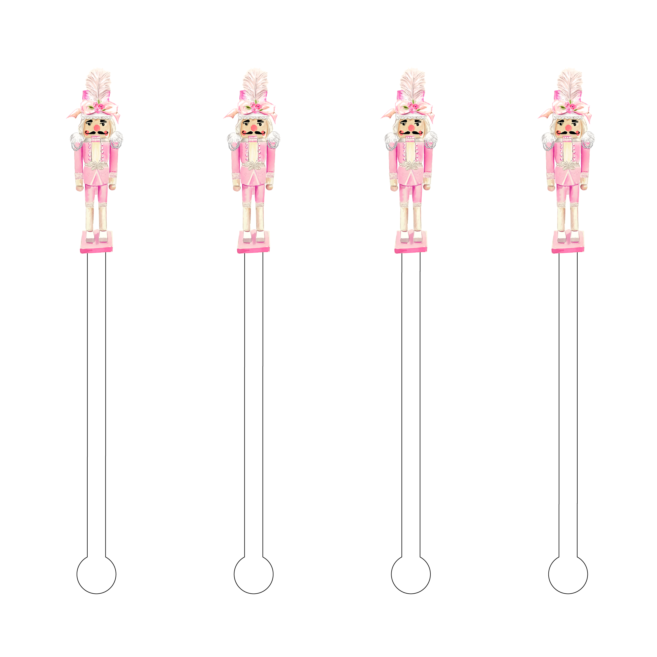 Acrylic Sticks - Haute Pink Nutcracker Acrylic Stir Sticks – Sunset & Co.