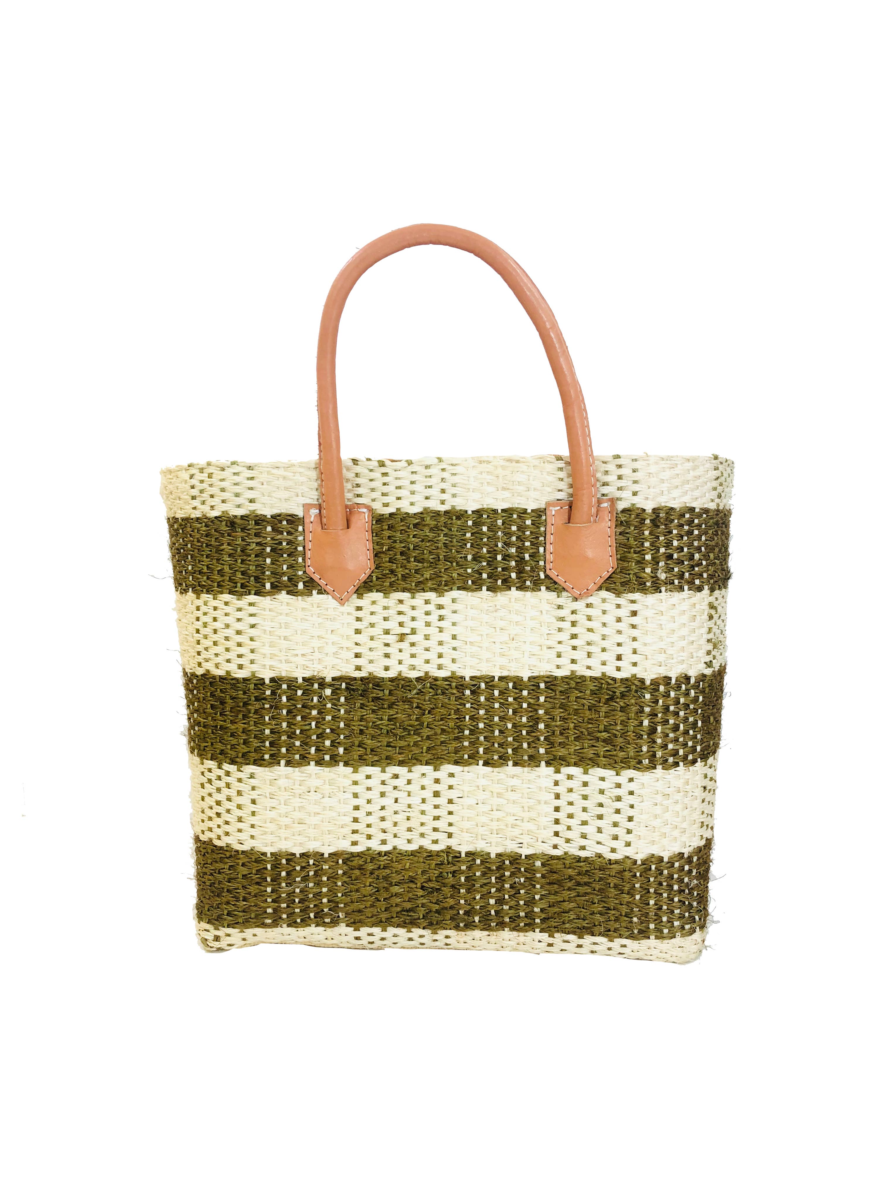 Shebobo - Newport Gingham Basket Bag - Olive – Sunset & Co.