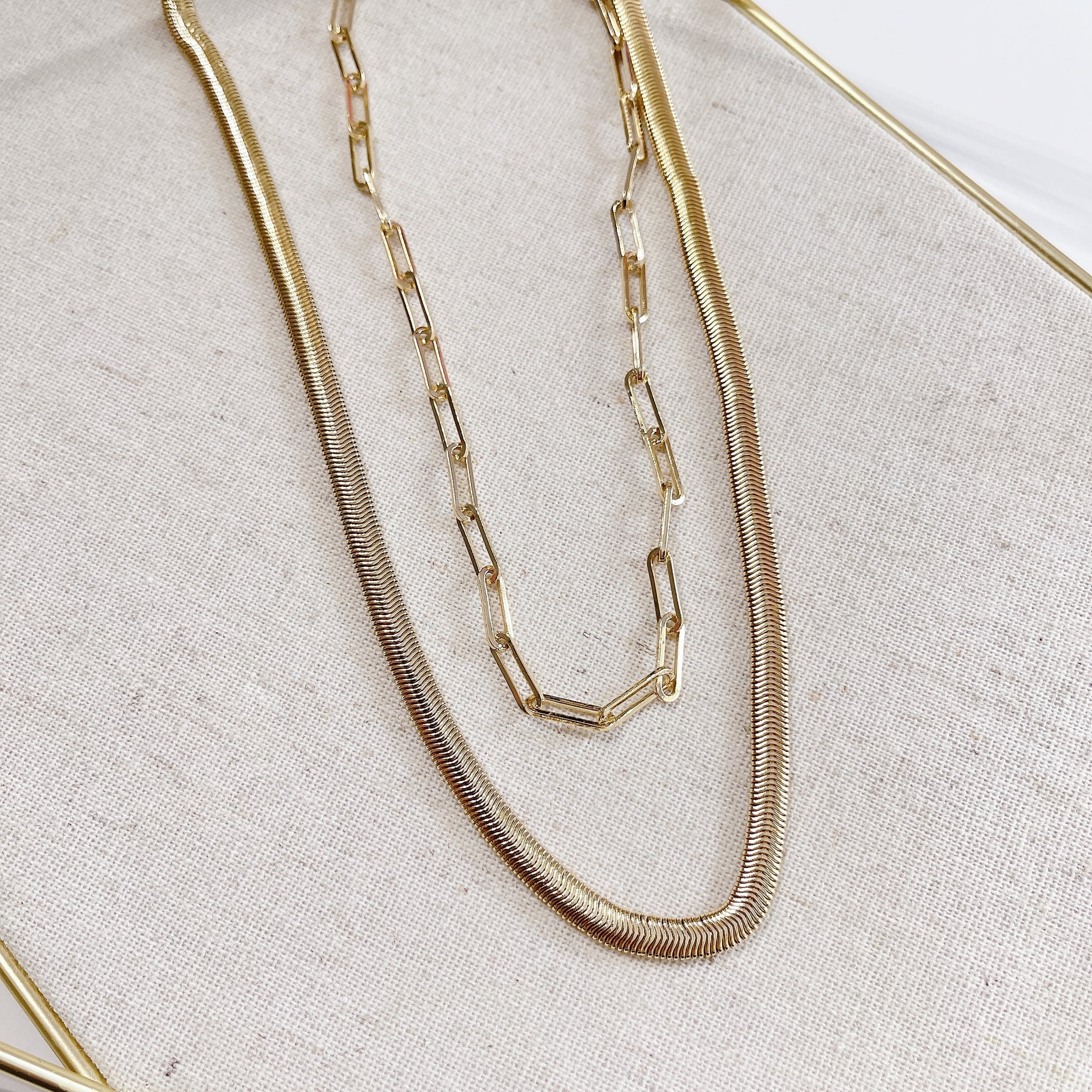 Treasure Jewl - Double Snake Gold Necklace – Sunset & Co.